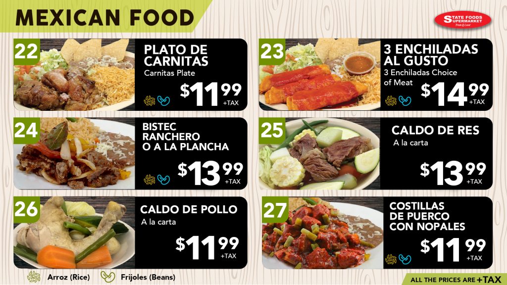 Madera Menu | State Foods Supermarket