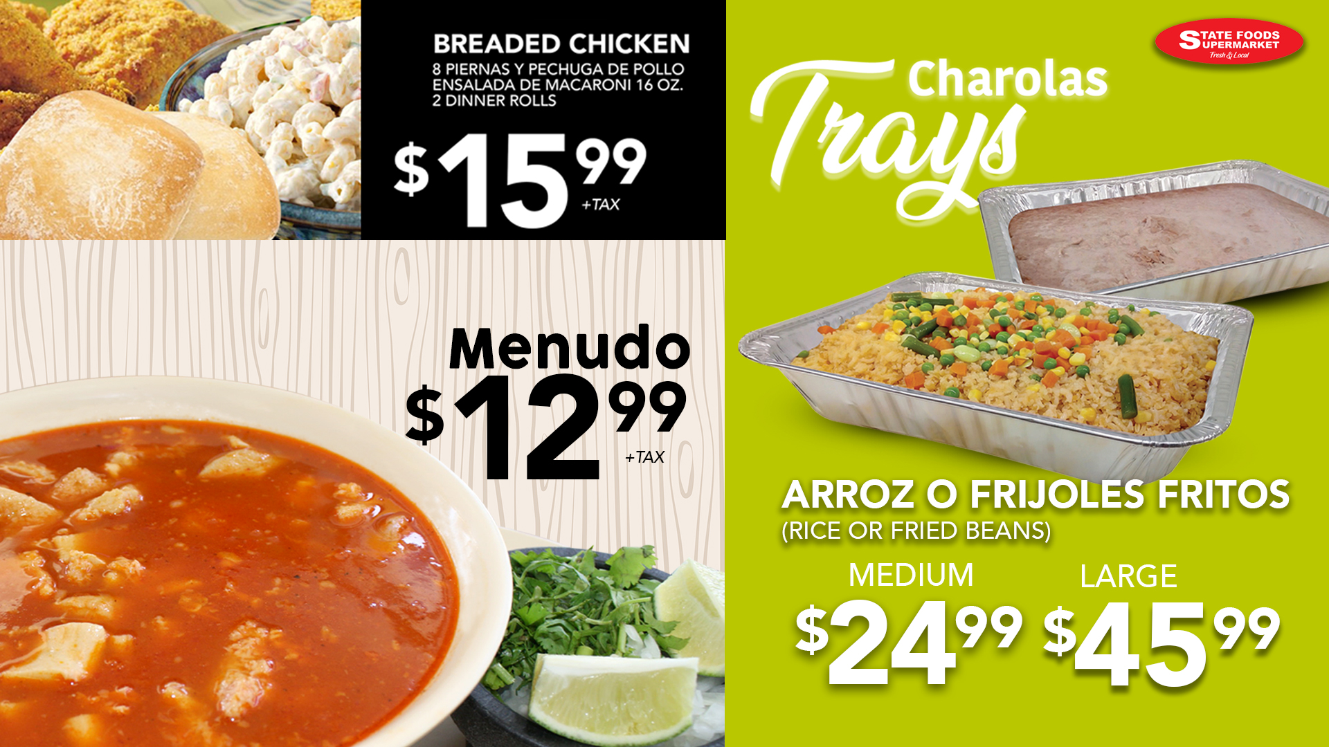 Madera Menu | State Foods Supermarket