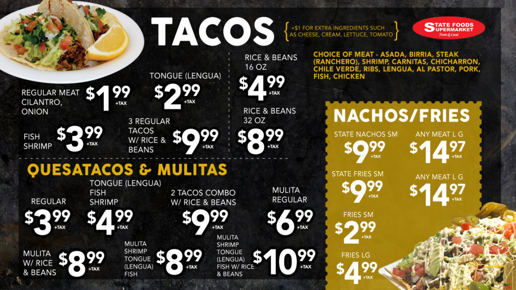 Madera Menu | State Foods Supermarket