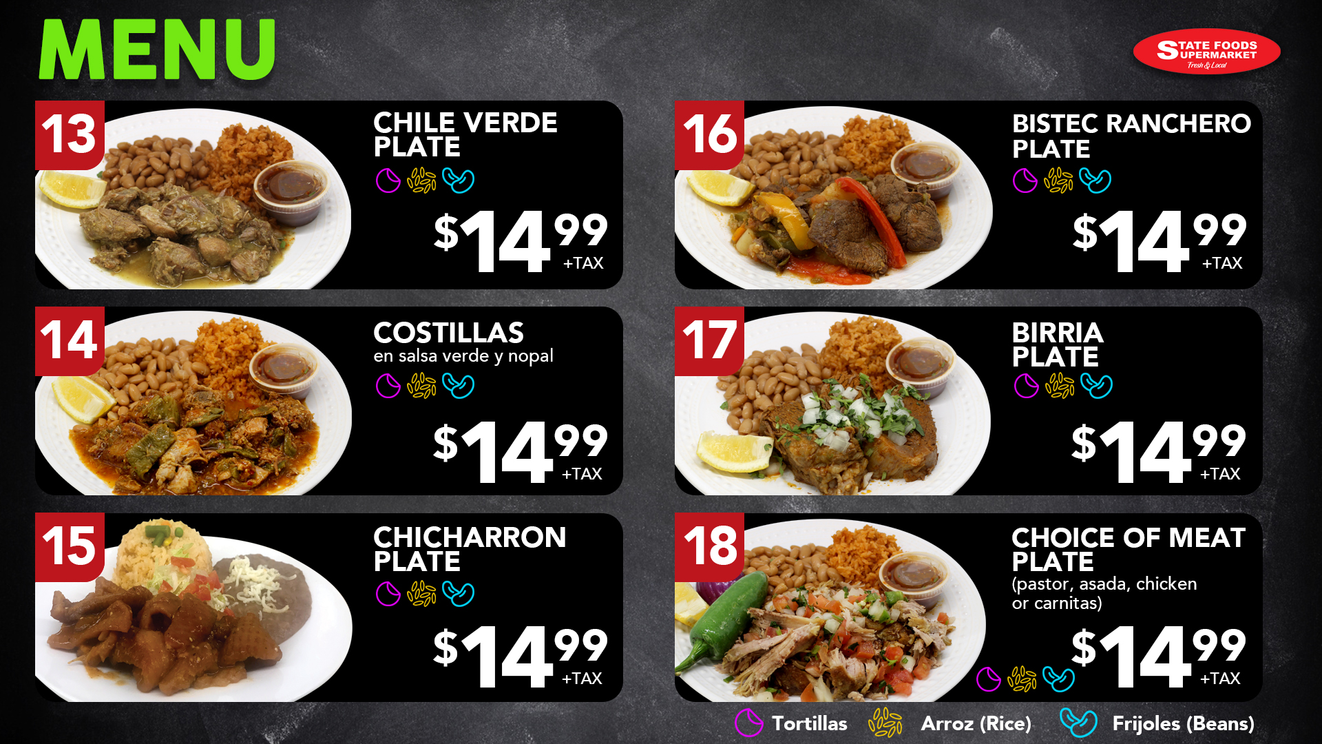 Madera Menu | State Foods Supermarket